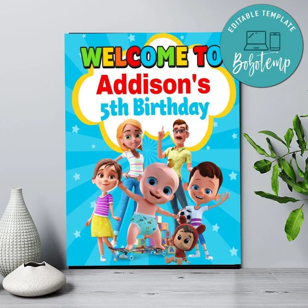 Looloo Kids Birthday Welcome Sign Digital File Printable DIY | Bobotemp