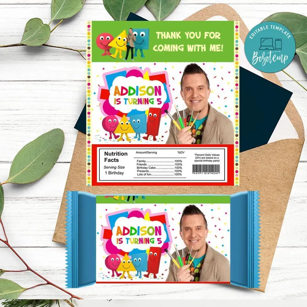Mister Maker Candy bar Label Customizable Template DIY | Bobotemp