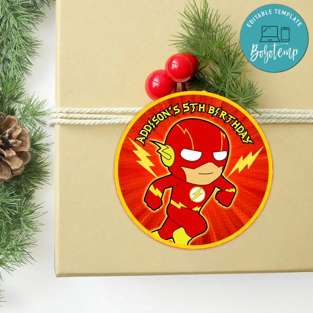 Flash Baby Circle Sticker Template Customizable DIY | Bobotemp