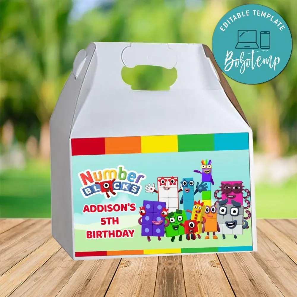 Numberblocks Gable Box Digital File Printable DIY | Bobotemp