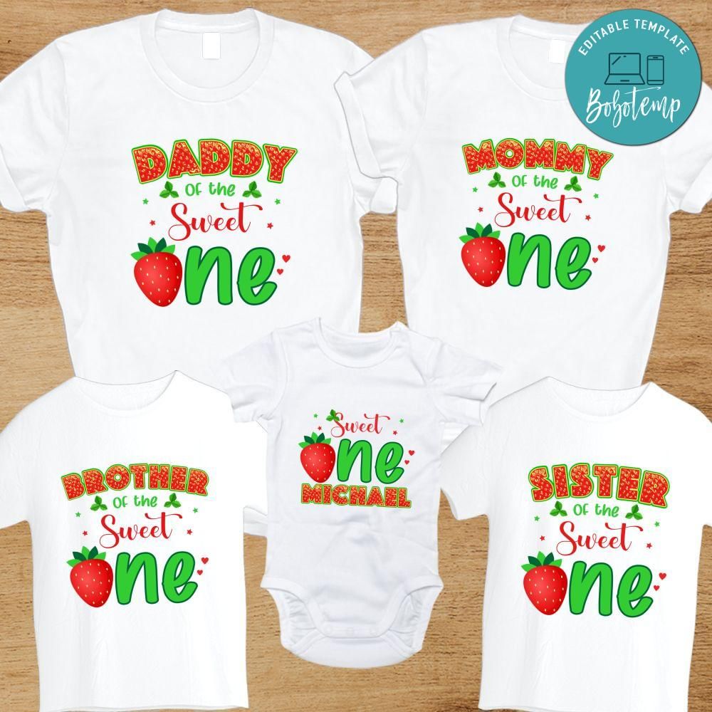 Strawberry Family Birthday Vacation PNG file template | Bobotemp