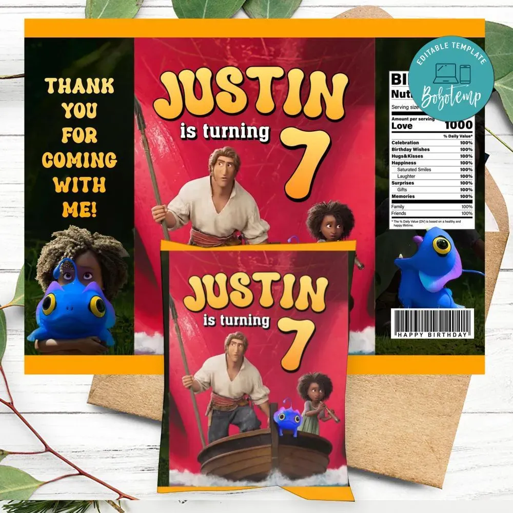 Sea Beast Birthday Chip Bag Digital File Printable | Bobotemp