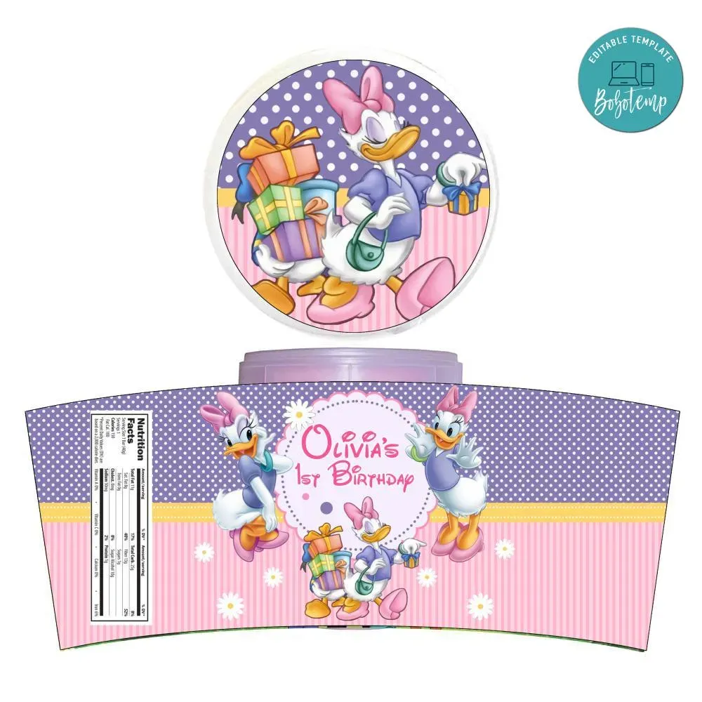 Daisy Duck Cotton Candy Label Template | Bobotemp
