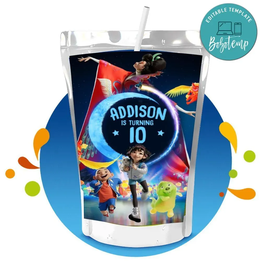 Over the moon Capri Sun Birthday Digital File Printable | Bobotemp