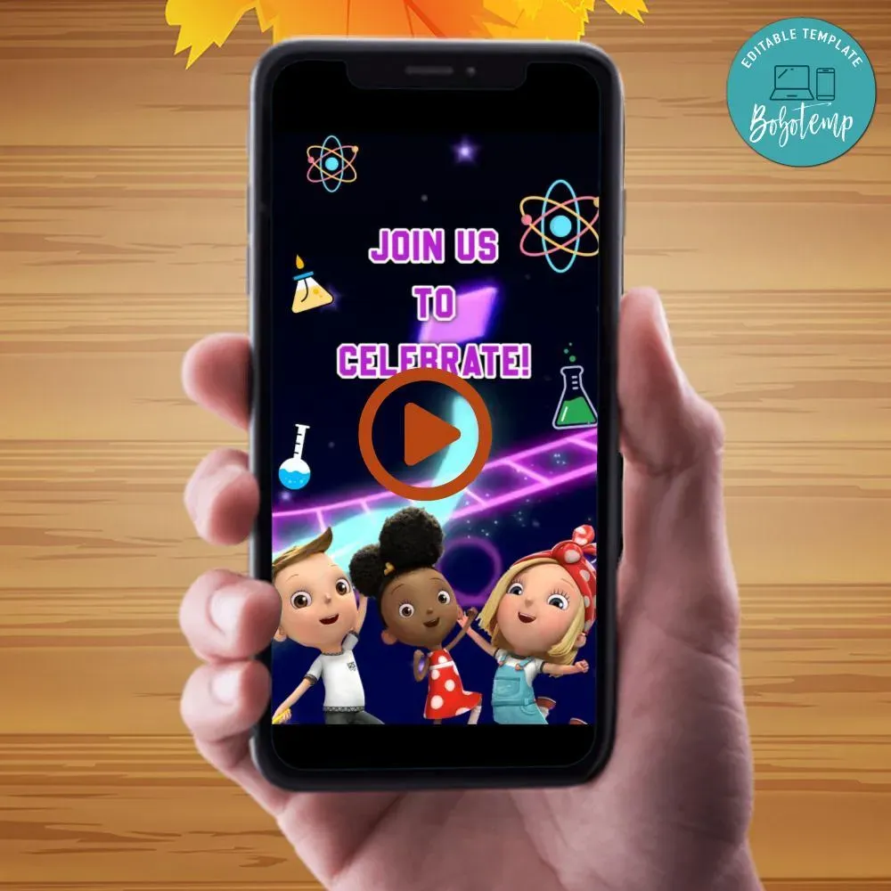 Ada Twist scientist Video Invitation Digital Template DIY ...