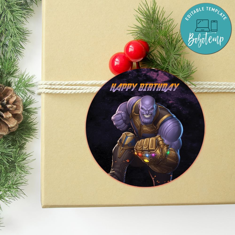 Thanos Circle Sticker Template Customizable DIY | Bobotemp