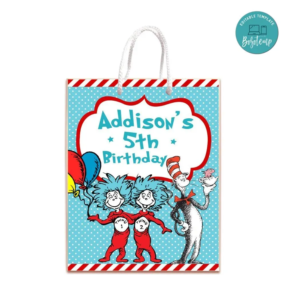 Dr. Seuss Gift Bag Label Template Printable DIY | Bobotemp