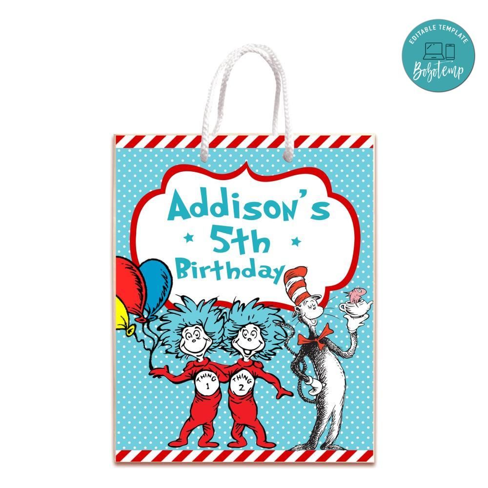 Dr. Seuss Gift Bag Label Template Printable DIY | Bobotemp