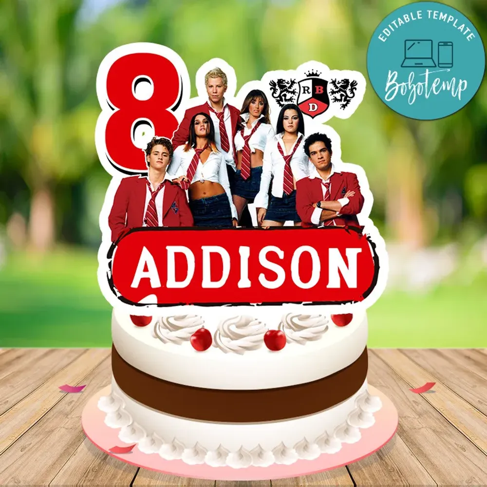 Rebelde Way Birthday Cake Topper Template Printable Createpartylabels