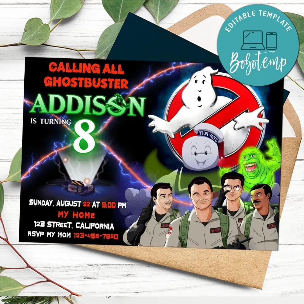 Ghostbusters Flyer Customizable Template DIY | Bobotemp