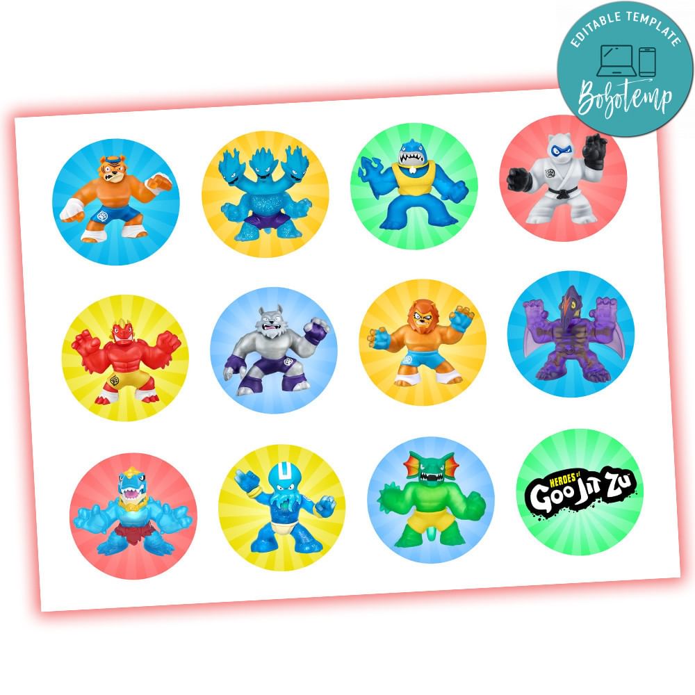 Goo Jit Zu Cupcake Toppers Template Printable DIY | Bobotemp