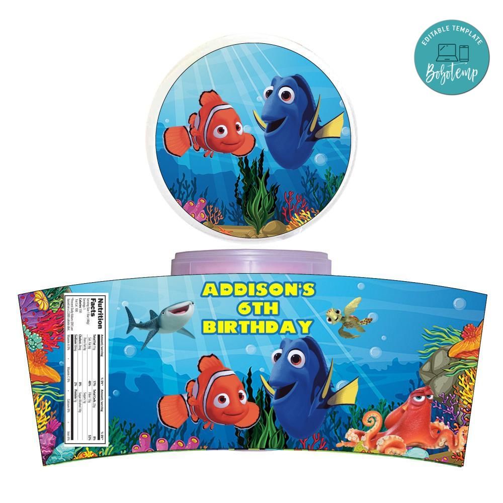 Finding Dory Nemo Cotton Candy Label Template | Bobotemp