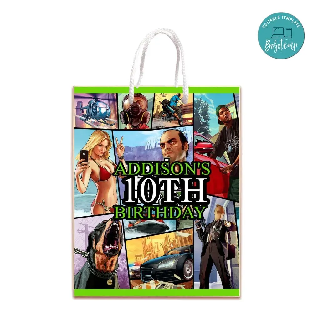Gta Gift Bag Label Template Printable DIY | Bobotemp