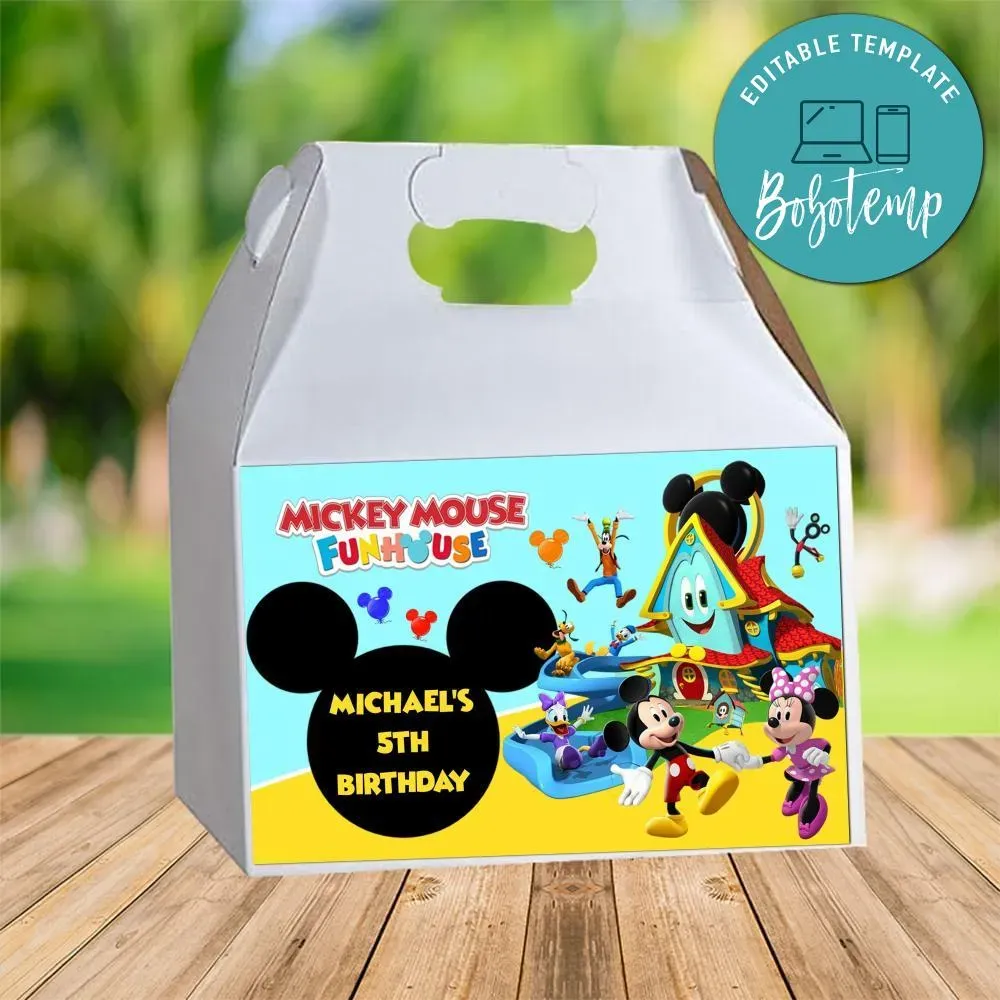 Mickey Mouse Funhouse Gable Box Digital File Printable DIY | Bobotemp
