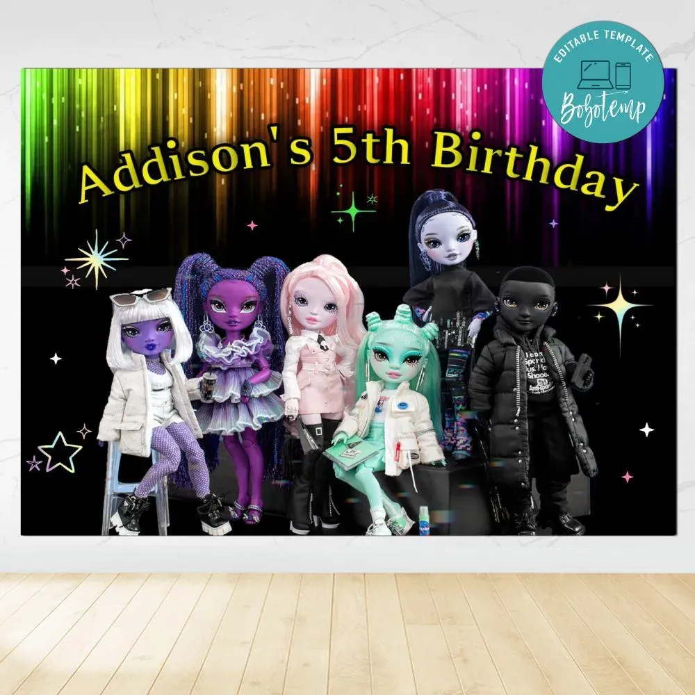Shadow High Birthday Backdrop Digital File Template | Bobotemp