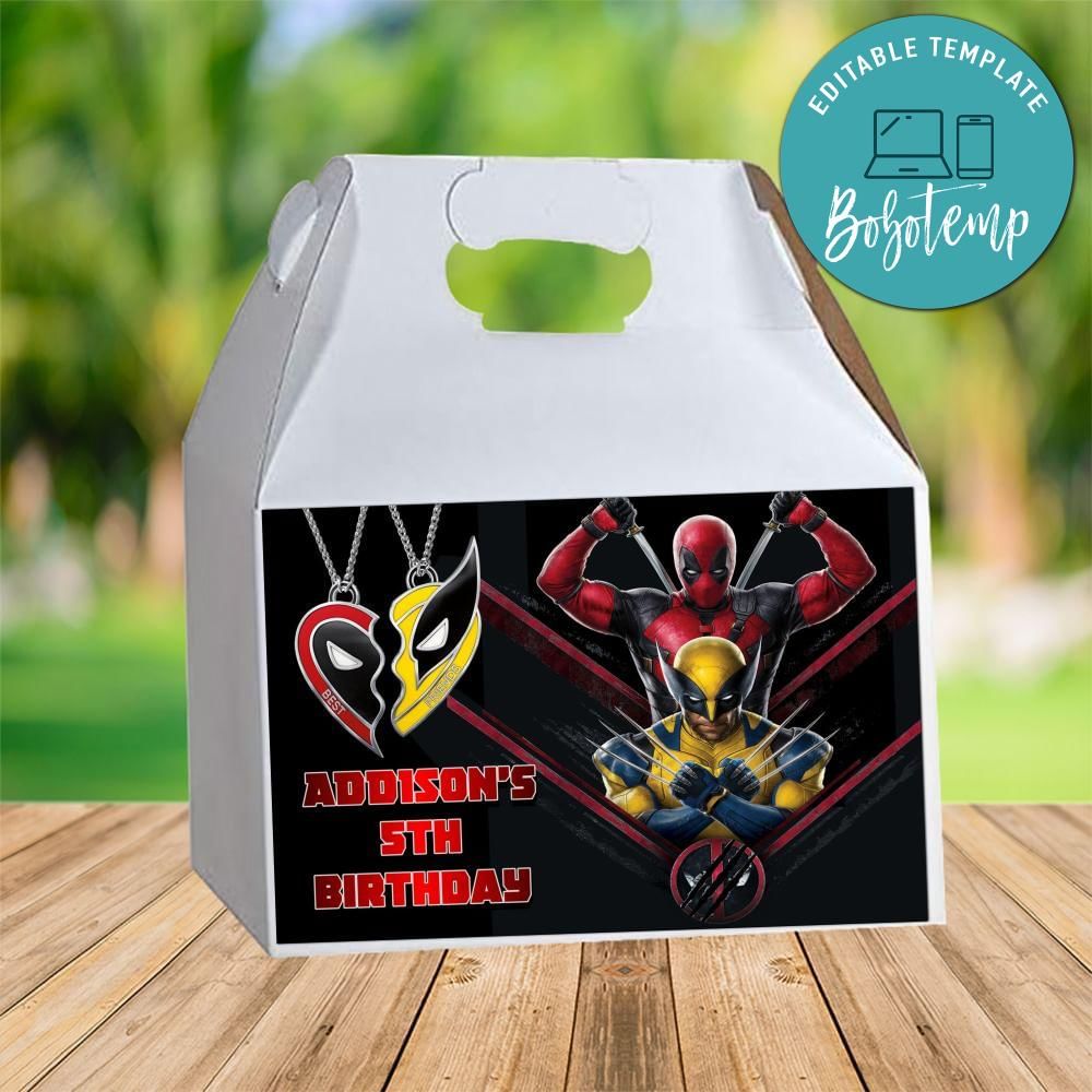 Deadpool & Wolverine Gable Box Digital File Printable DIY | Bobotemp