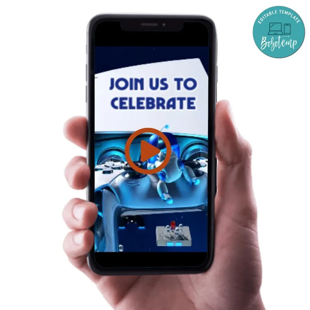 Astro bot Video Invitation Digital Template DIY | Bobotemp