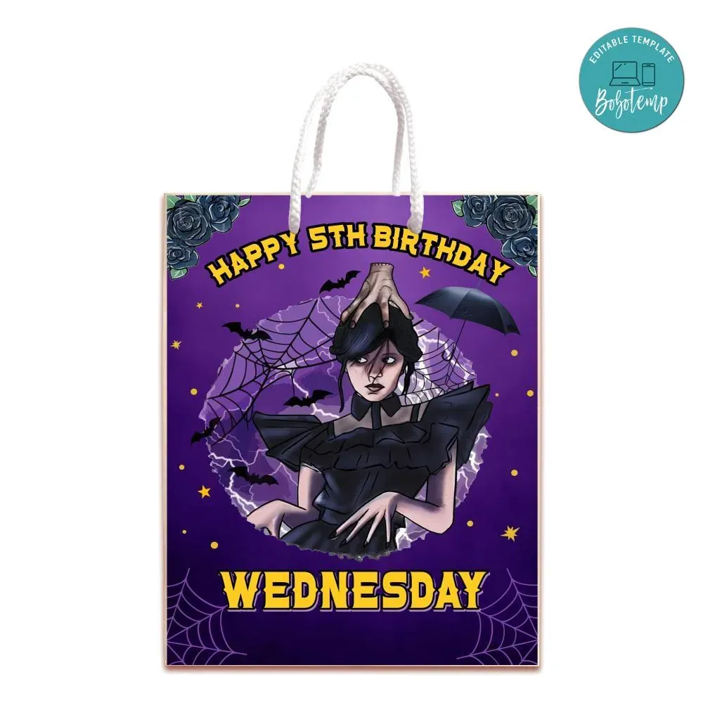 Wednesday Gift Bag Label Template Printable DIY | Bobotemp