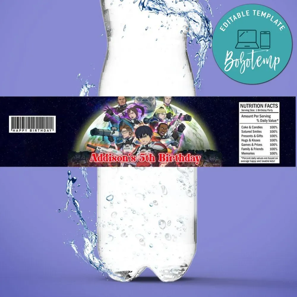 Yakitori Soldiers Birthday Water Bottle Label Template Bobotemp