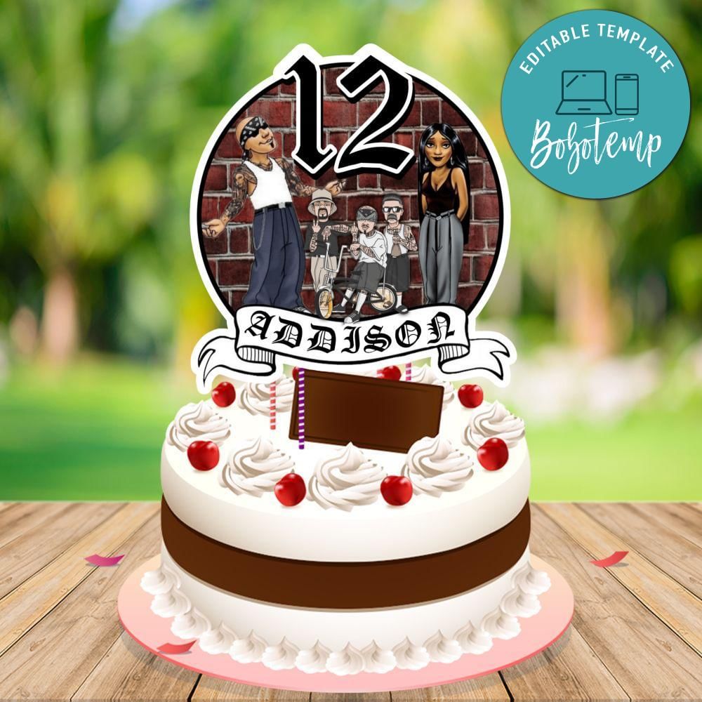 Cholo Birthday Cake Topper Template Printable | Bobotemp