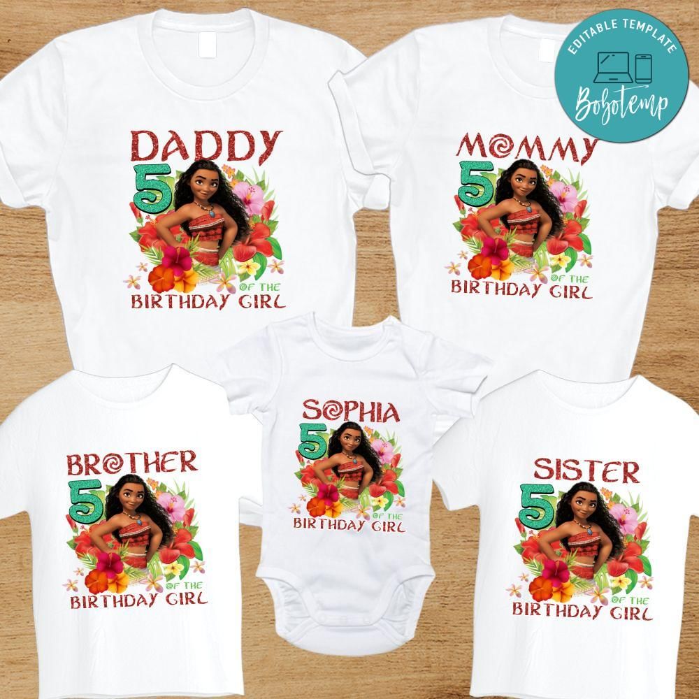 Moana Family Birthday Customer request PNG | Bobotemp