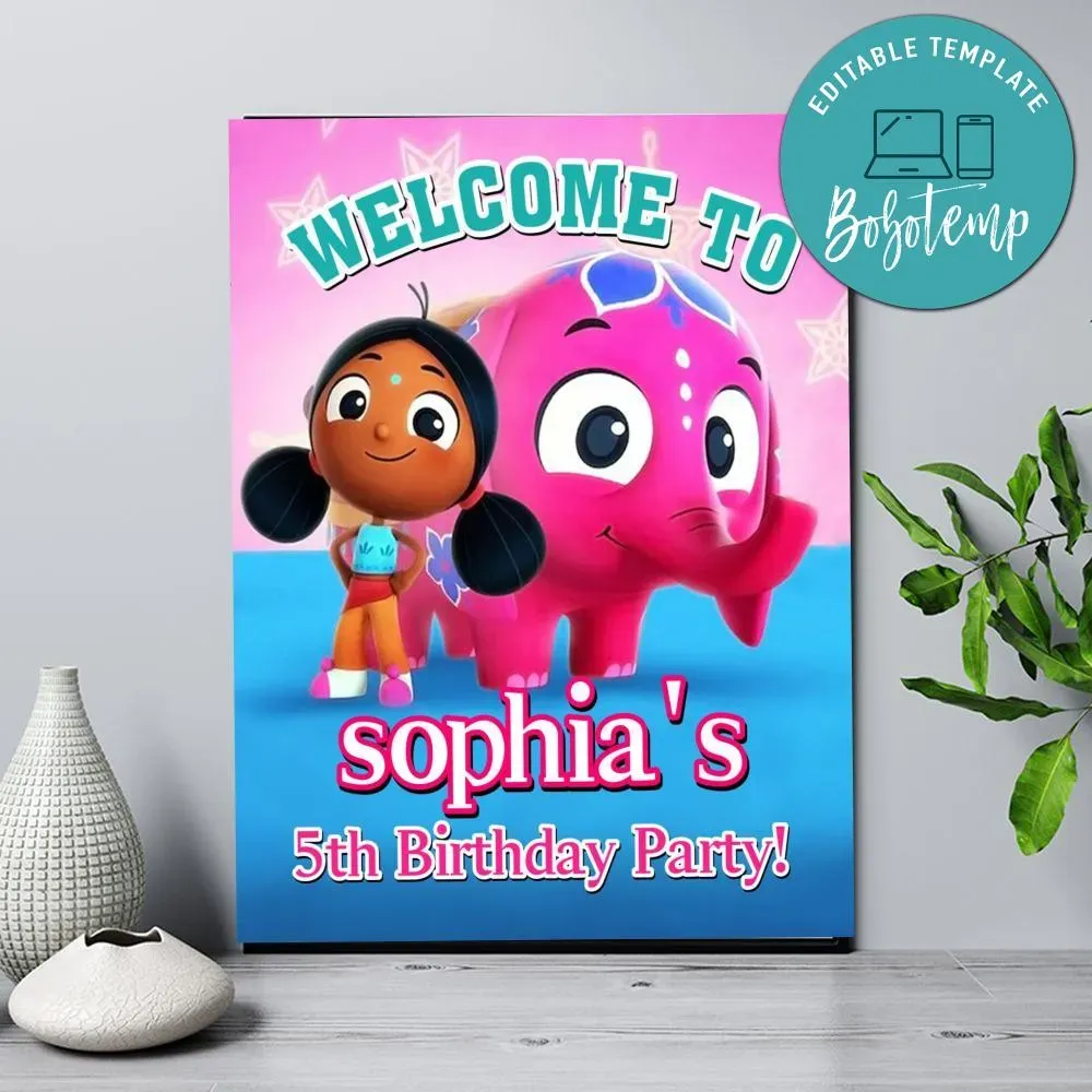 Deepa & Anoop Birthday Welcome Sign Digital File Printable DIY | Bobotemp