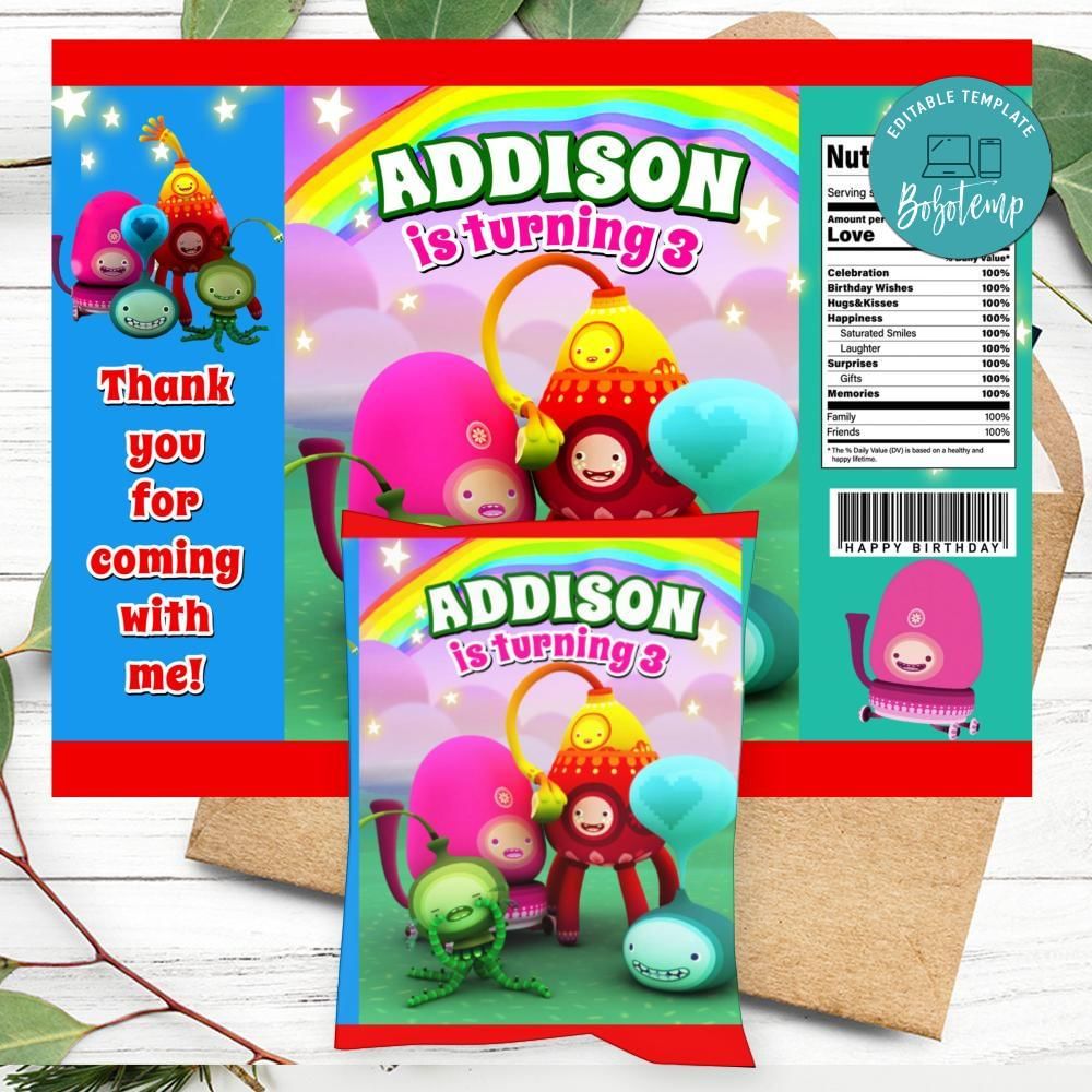 Buddi Birthday Party Chip Bag Digital File Diy Bobotemp