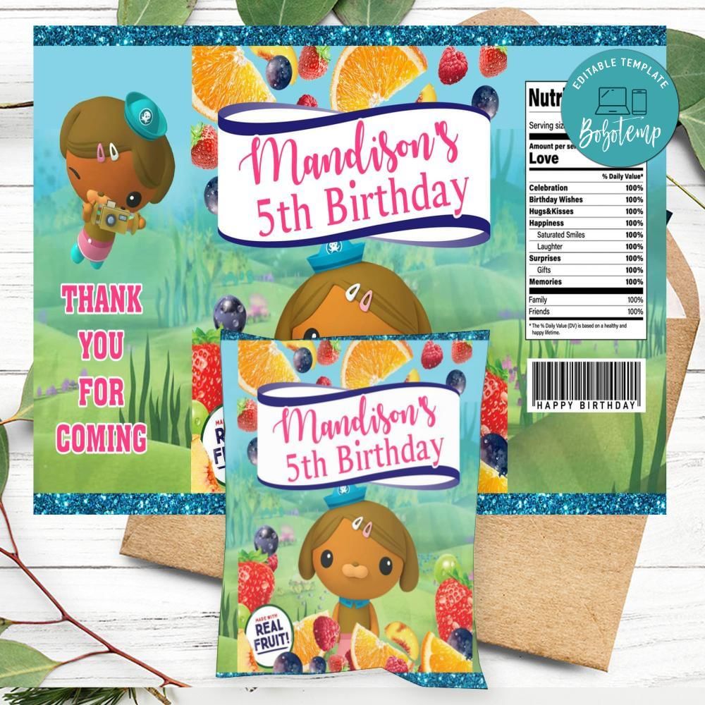 Dashi Dog Octonauts Birthday Party Fruit Snack Bag Digital File | Bobotemp