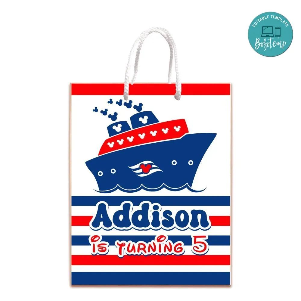 Disney Cruise Gift Bag Label Template Printable DIY | Bobotemp