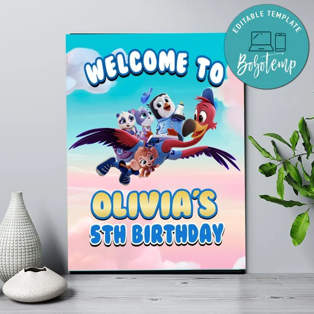Tots Birthday Welcome Sign Digital File Printable DIY | Bobotemp