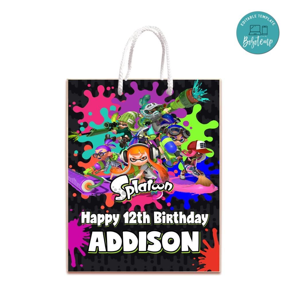 Splatoon Gift Bag Label Template Printable DIY | Bobotemp