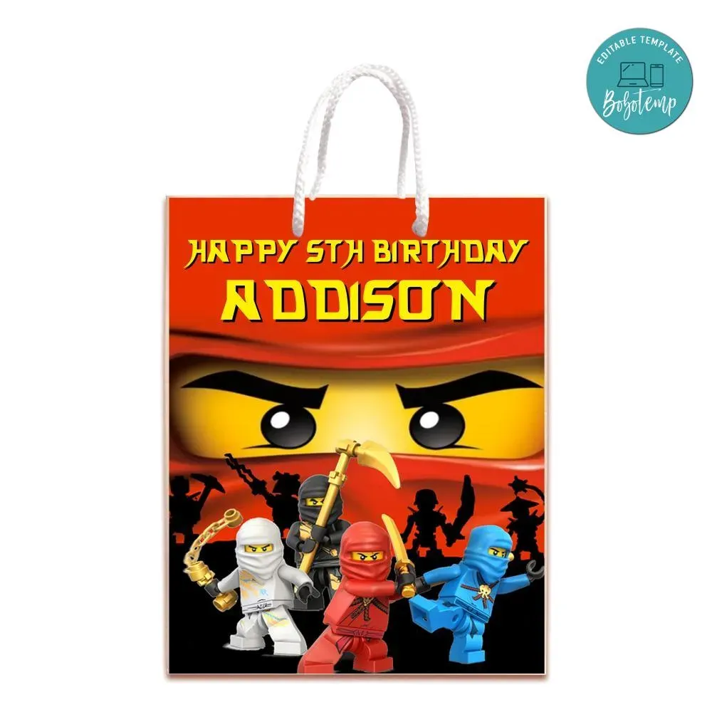 Ninjago Gift Bag Label Template Printable DIY | Bobotemp