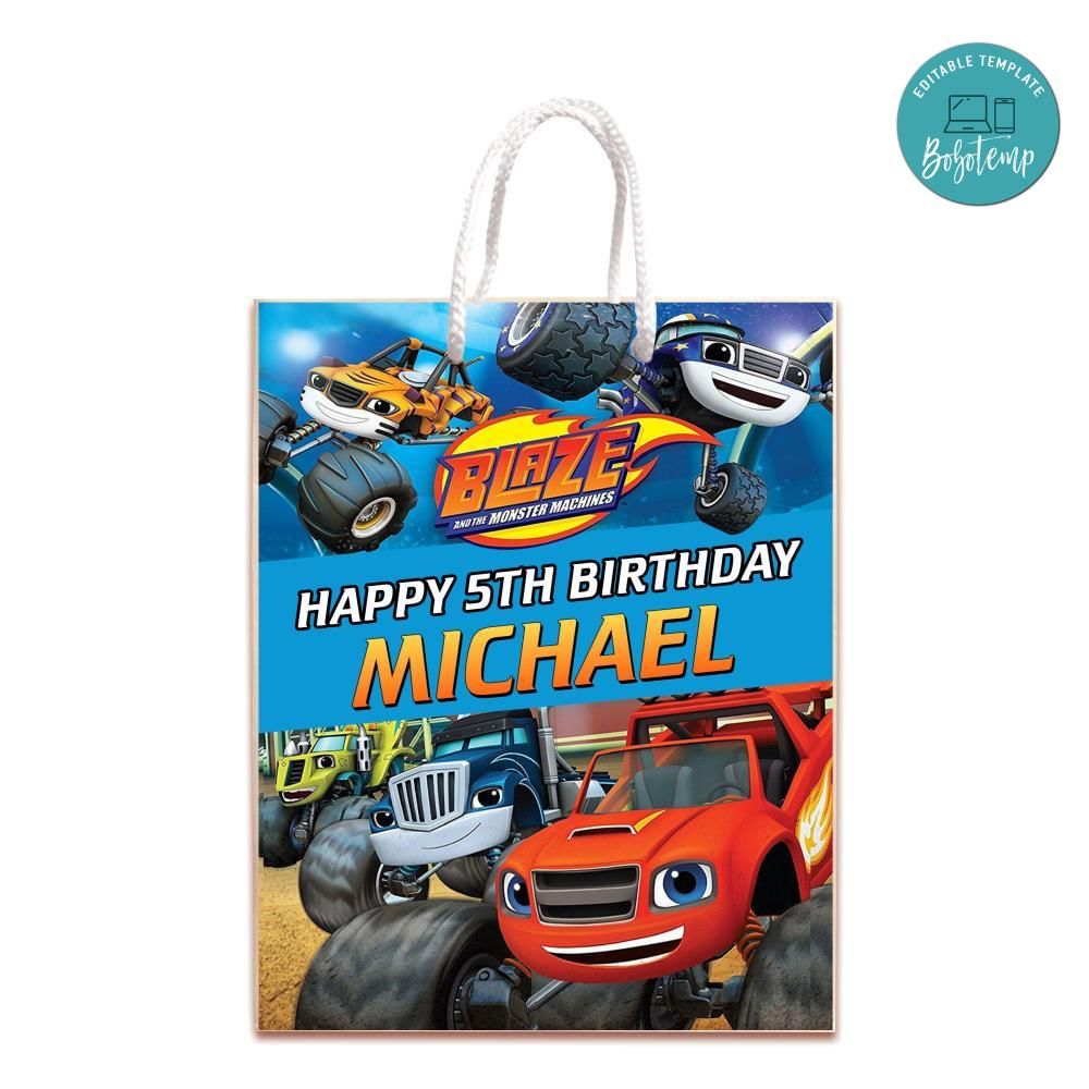 Blaze And The Monster Gift Bag Label Template Printable DIY | Bobotemp