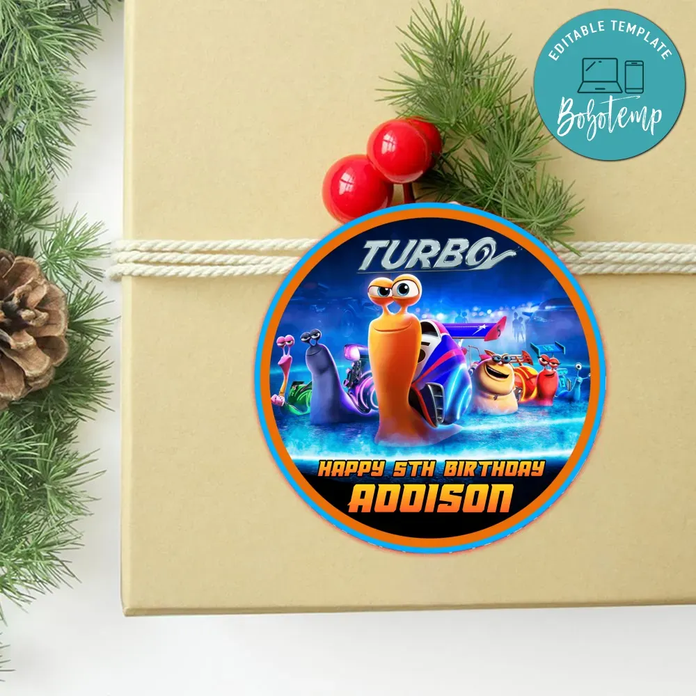 Turbo Racing Team Circle Sticker Template Customizable DIY | Bobotemp