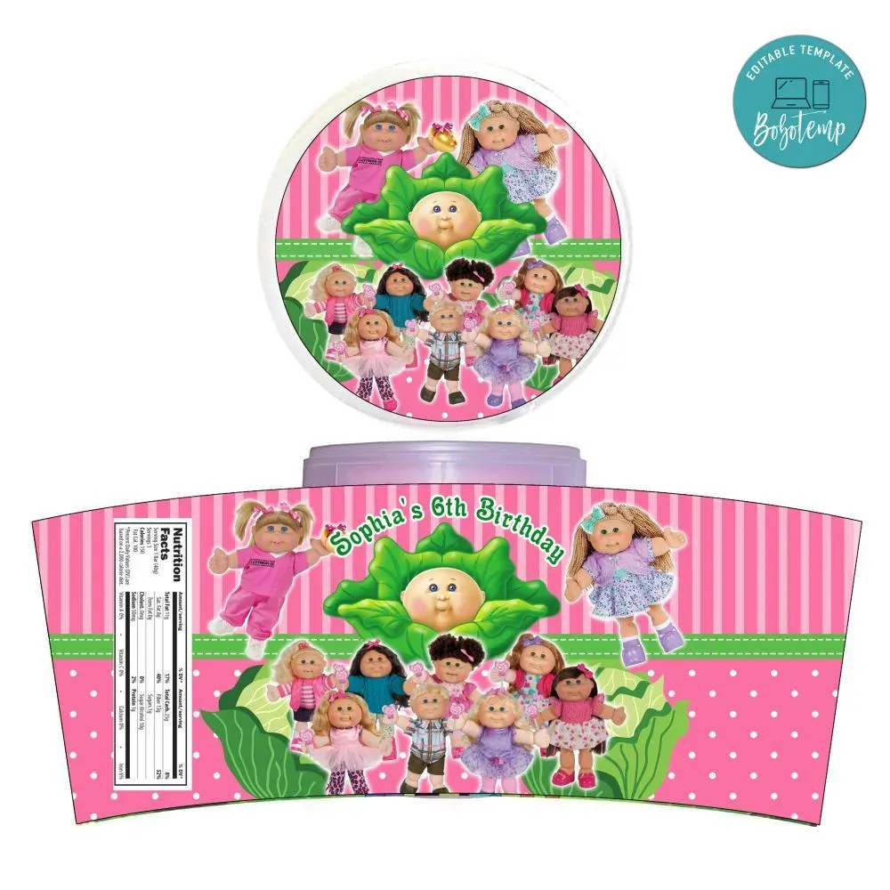 Cabbage Patch Cotton Candy Label Template | Bobotemp