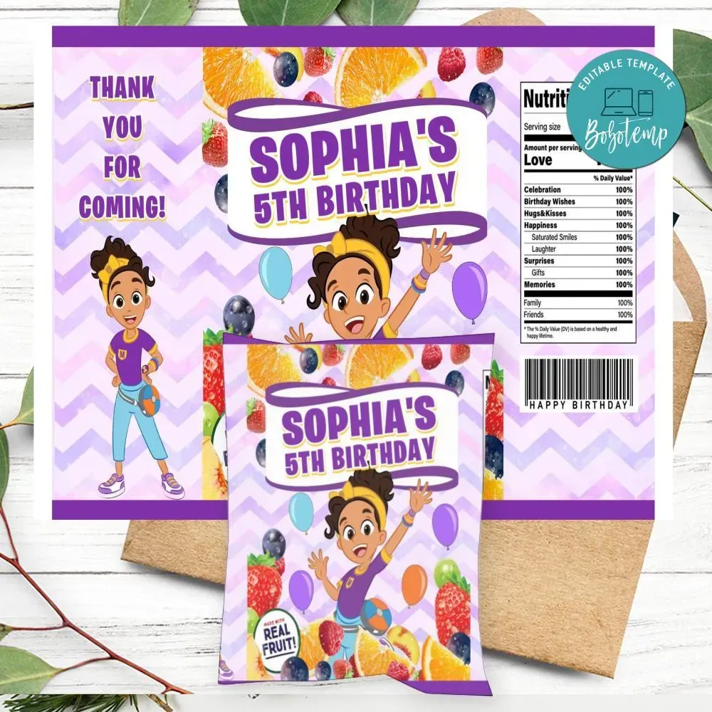 Meekah Blippi Birthday Party Fruit Snack Bag Digital File | Bobotemp