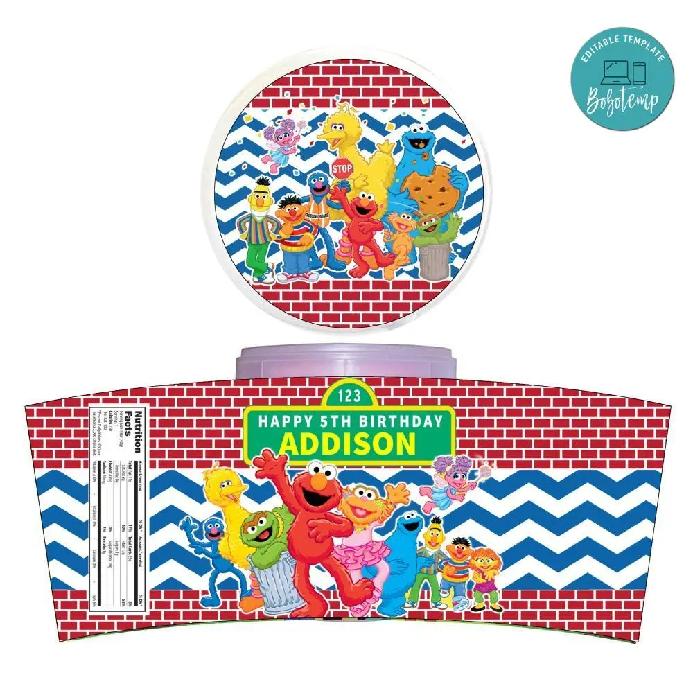 Sesame Street Cotton Candy Label Template | Bobotemp