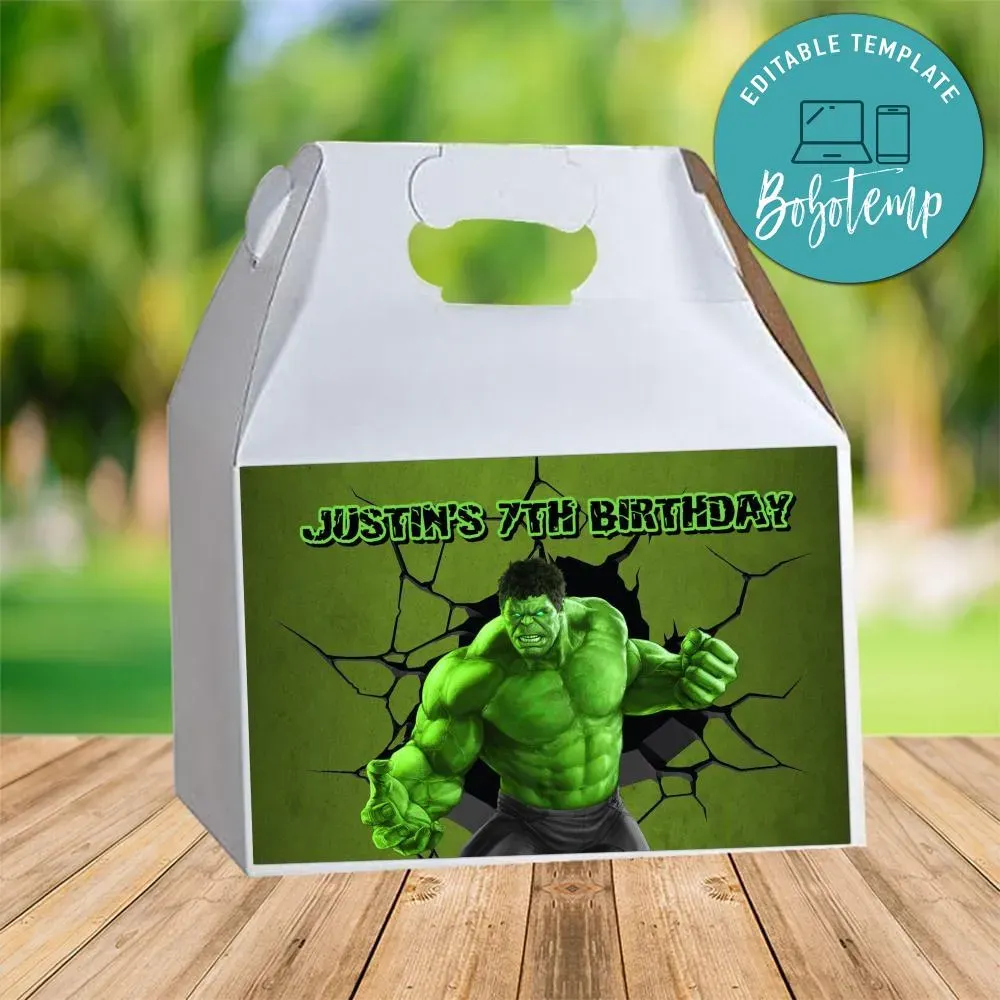 Hulk Gable Box Digital File Printable DIY | Bobotemp