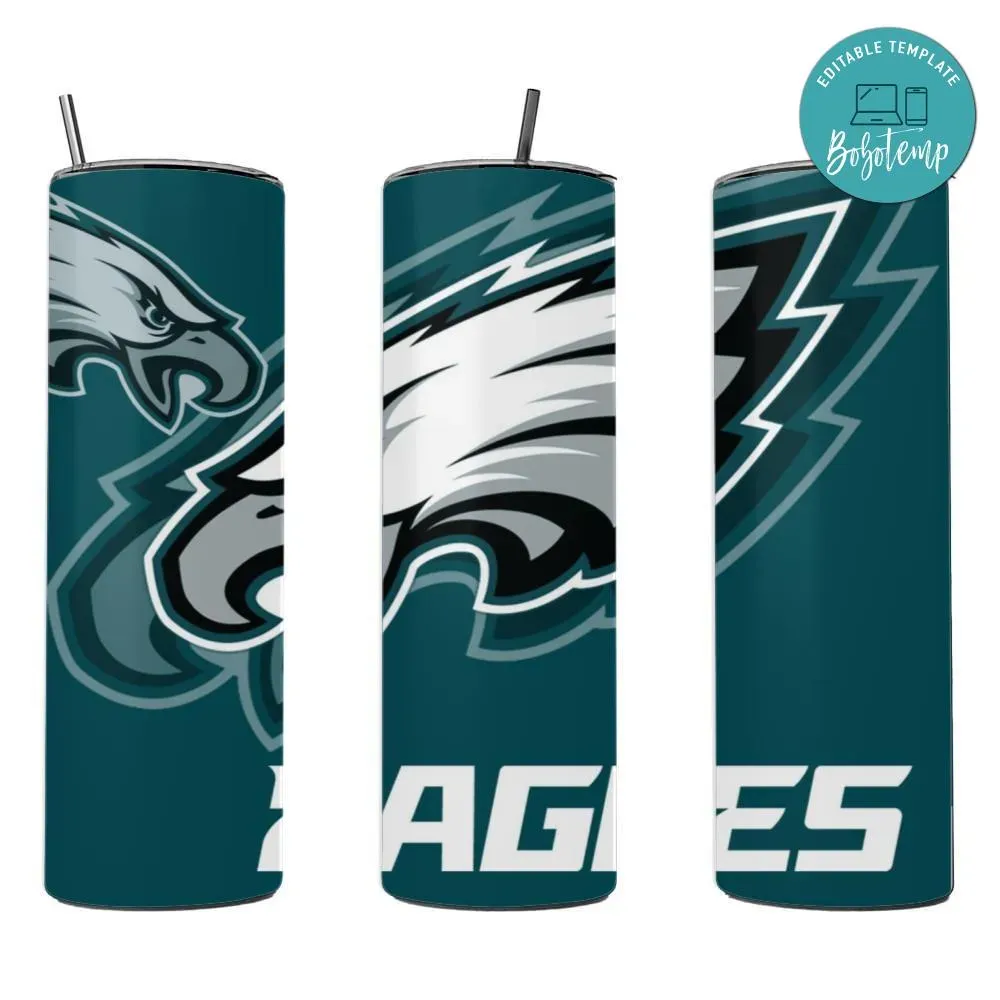 Eagles Football 20 oz skinny tumbler Customizable | Bobotemp