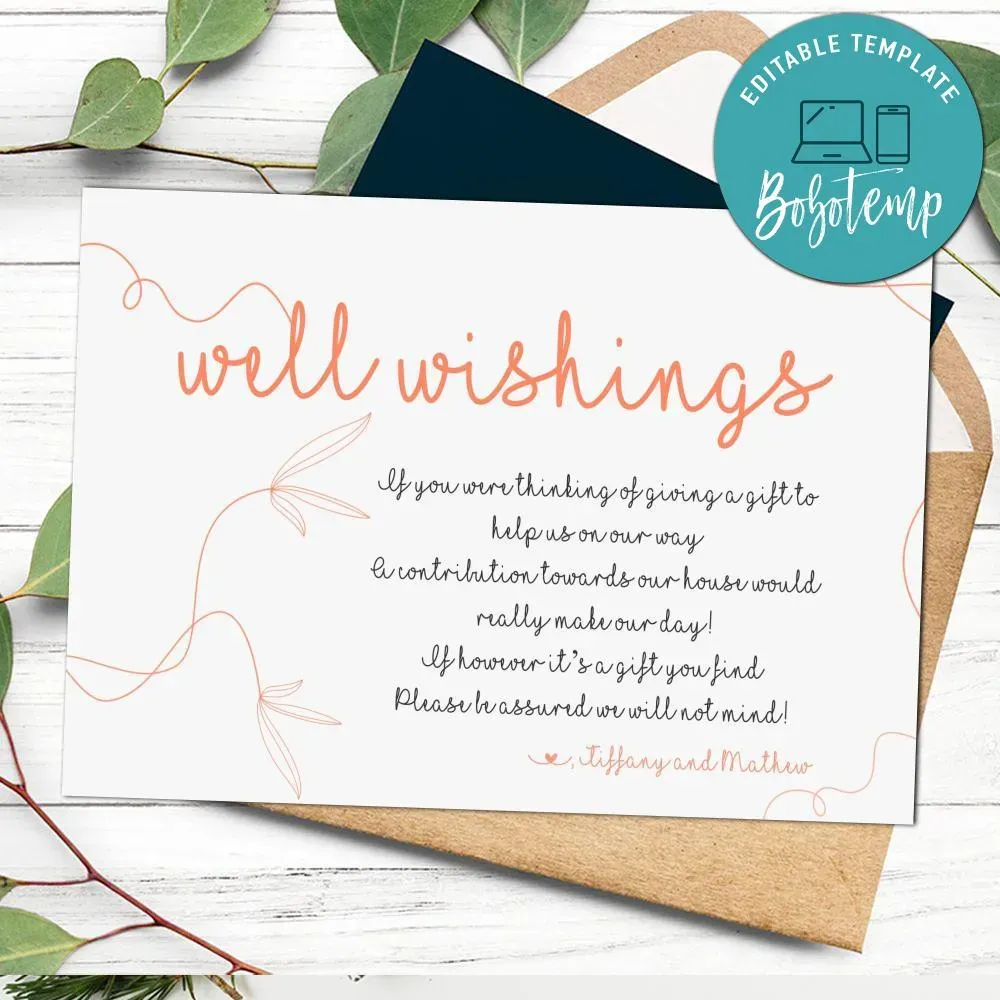 Well wishes Invitation Customizable Template DIY | Bobotemp