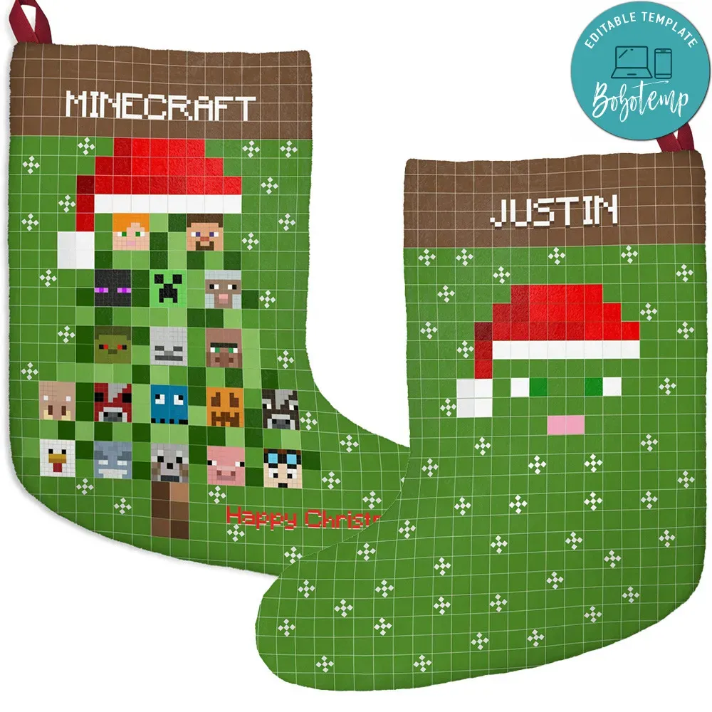 Minecraft Custom Name Christmas Stockings Bobotemp