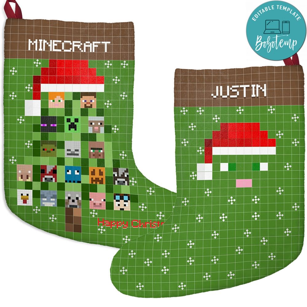 Minecraft Custom Name Christmas Stockings | Bobotemp