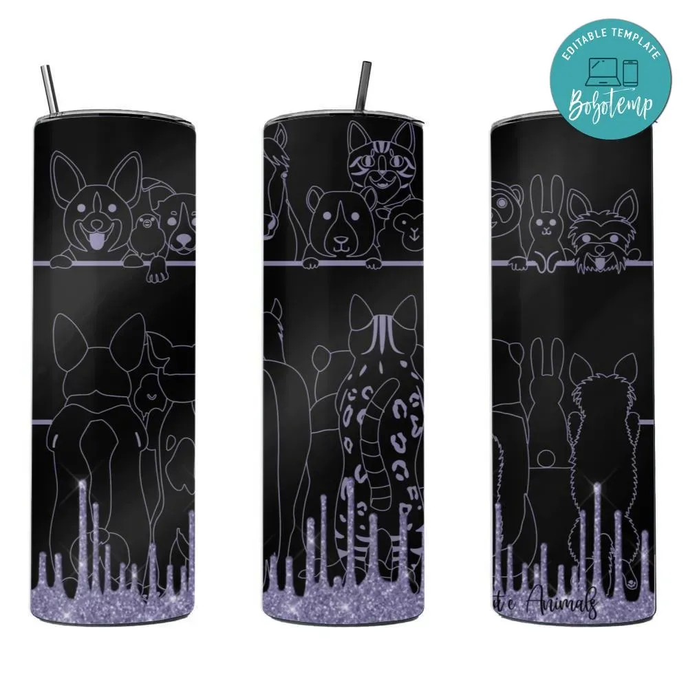 Animal 20 oz skinny tumbler Customizable | Bobotemp