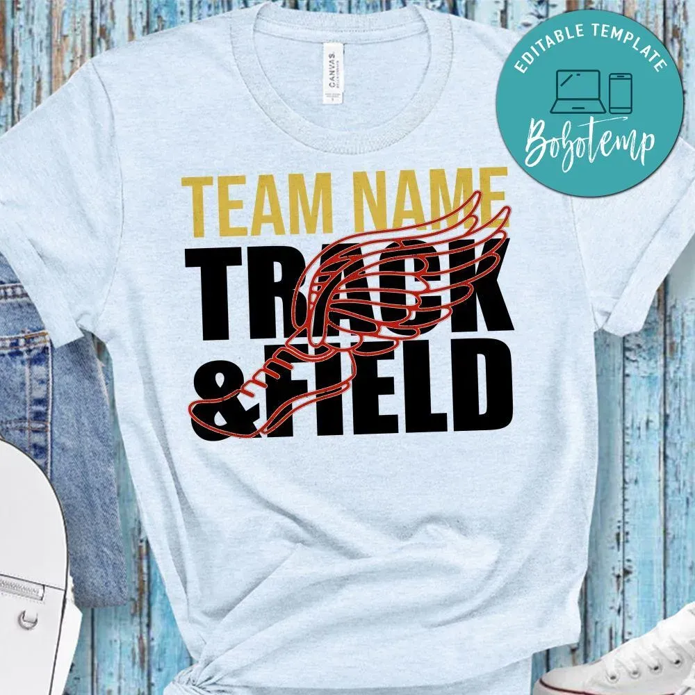 Track & field Custom Team Name SVG PNG file template | Bobotemp
