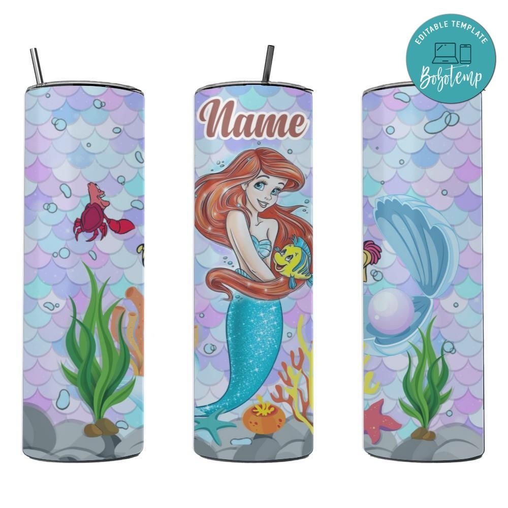 Ariel 20 oz skinny tumbler Customizable | Sportspartydesign