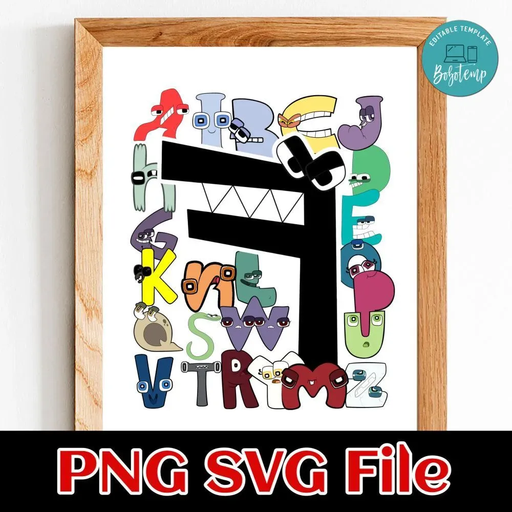 Alphabet lore Shirt Design Customizable Template Instant Download ...