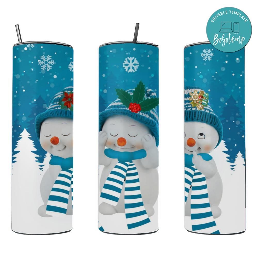 Snowman 20 oz skinny tumbler Customizable | Bobotemp
