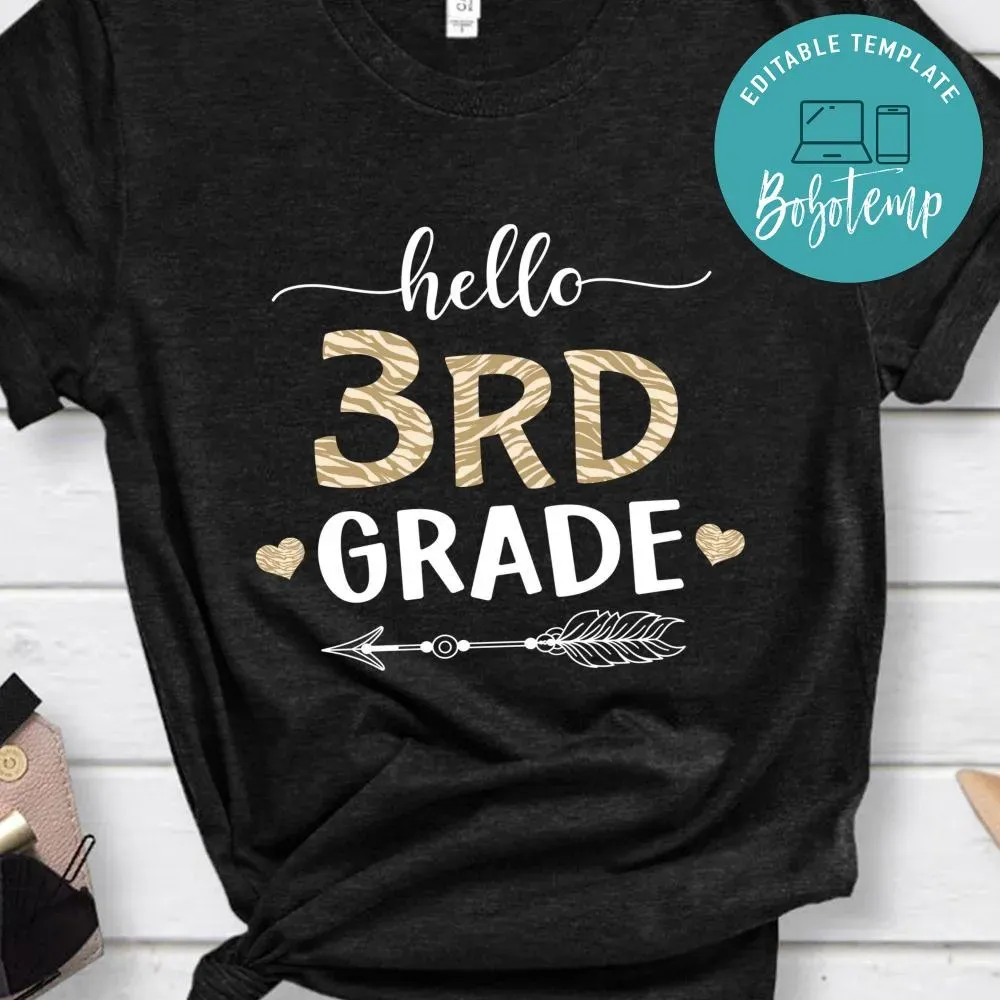 Hello 3rd grade shirt gift | Bobotemp