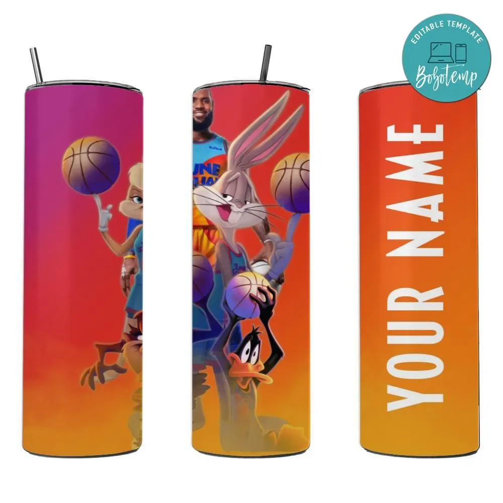 Space jam 2 20 oz skinny tumbler Christmas Gift Customizable DIY | Bobotemp