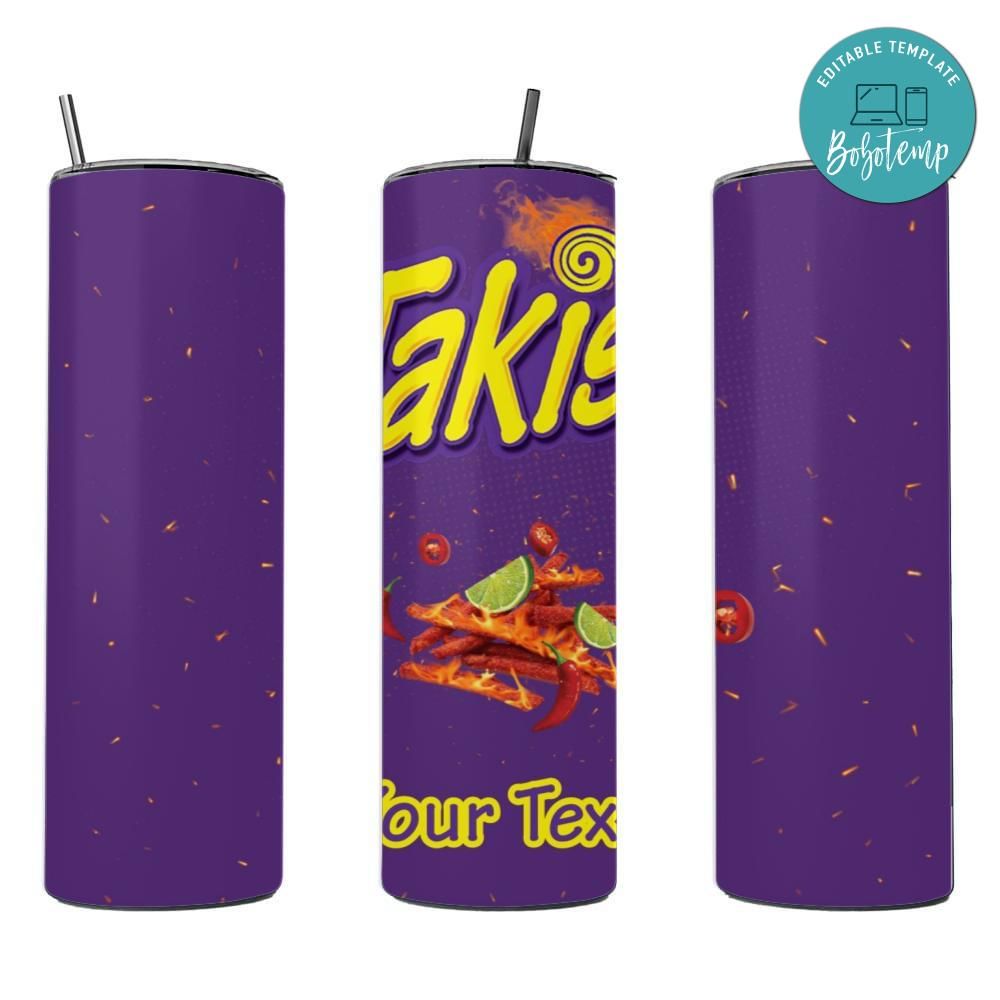 Takis 20 oz skinny tumbler Customizable | Bobotemp